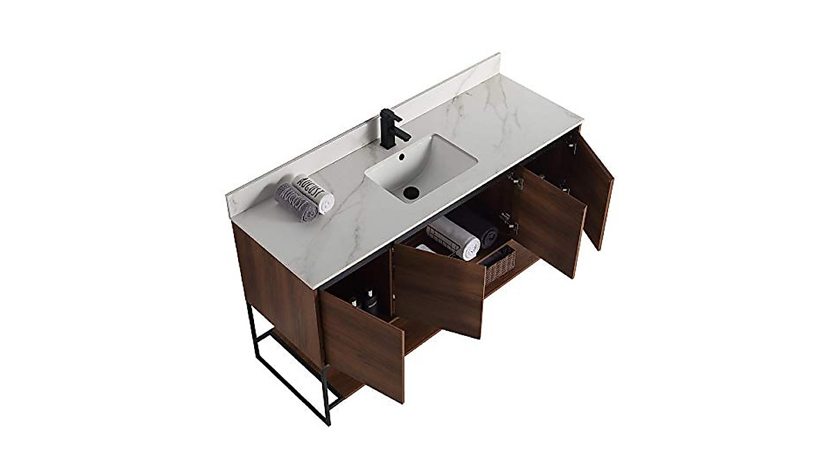 Modern 60 Inch Bathroom Vanity with Sink - Urbania Collection