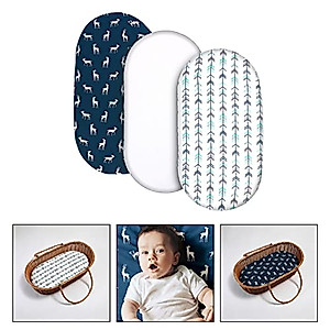 Toddmomy Toddler Bedding Set 3pcs Stretchy Changing Pad Cover Bassinet Sheet Diaper Changing Pad Table Sheets Cotton Diaper Crib Sheets for Baby Boy Girl Toddler Bed Mattress
