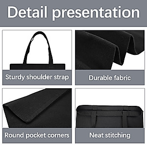OKBA 10 pcs Sublimation Tote Bags,polyester tote bags for sublimation, DIY customization blank canvas tote bags 12.2 * 14.2 in (black)