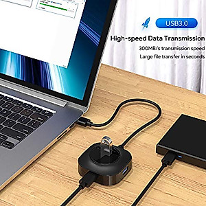 USB Hub, FLYEER 4 Port USB 3.0 Hub, Ultra Slim Portable Data Hub Applicable for i-Mac Pro, MacBook, Mac Mini/Pro, Surface Pro, Notebook PC, Laptop, USB Flash Drives, and Mobile HDD