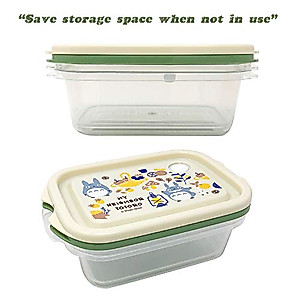 Studio Ghibli Bento Box - My Neighbor Totoro - KURASHI - Set of 16oz Japanese Lunch Box (Totoro Kurashi 2pieces Bento, Non-Woven Fabric Bag)