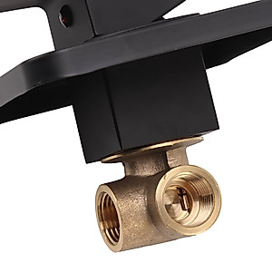 Topyond Bathtub Faucet Set,Shower System,Rain Shower Kit Square Single Handle in Wall Waterfall Shower Head Kit for Bathroom Home Black