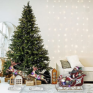 Fraser Hill Farm Flying Reindeer and African American Santa in Sleigh Figurine | Christmas Statue Includes Built-in LED Lights | Great Holiday Decoration | FFRS000-SC1-RDAA, Red