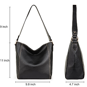 Montana West Purses for Women Vegan Leather Shoulder Purses and Handbags Hobo Bags for Women MWC-070BK