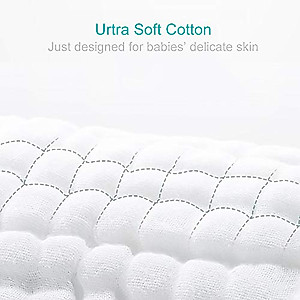 KOROTUS COLLECTION Muslin Baby Bath Towel Soft Cotton 6 Layers Receiving Blanket 43.3 x 41.4 Inches Organic Cotton Swaddle Blanket for Newborns Toddlers Boy Girl
