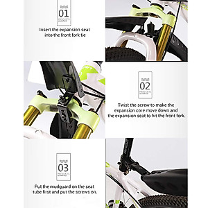 Faruxue 2 pcs Bike , Front and Rear Bike Mudguards Set, Mountain Bike Mudguards for 24 to 28 inch Mountain Bike