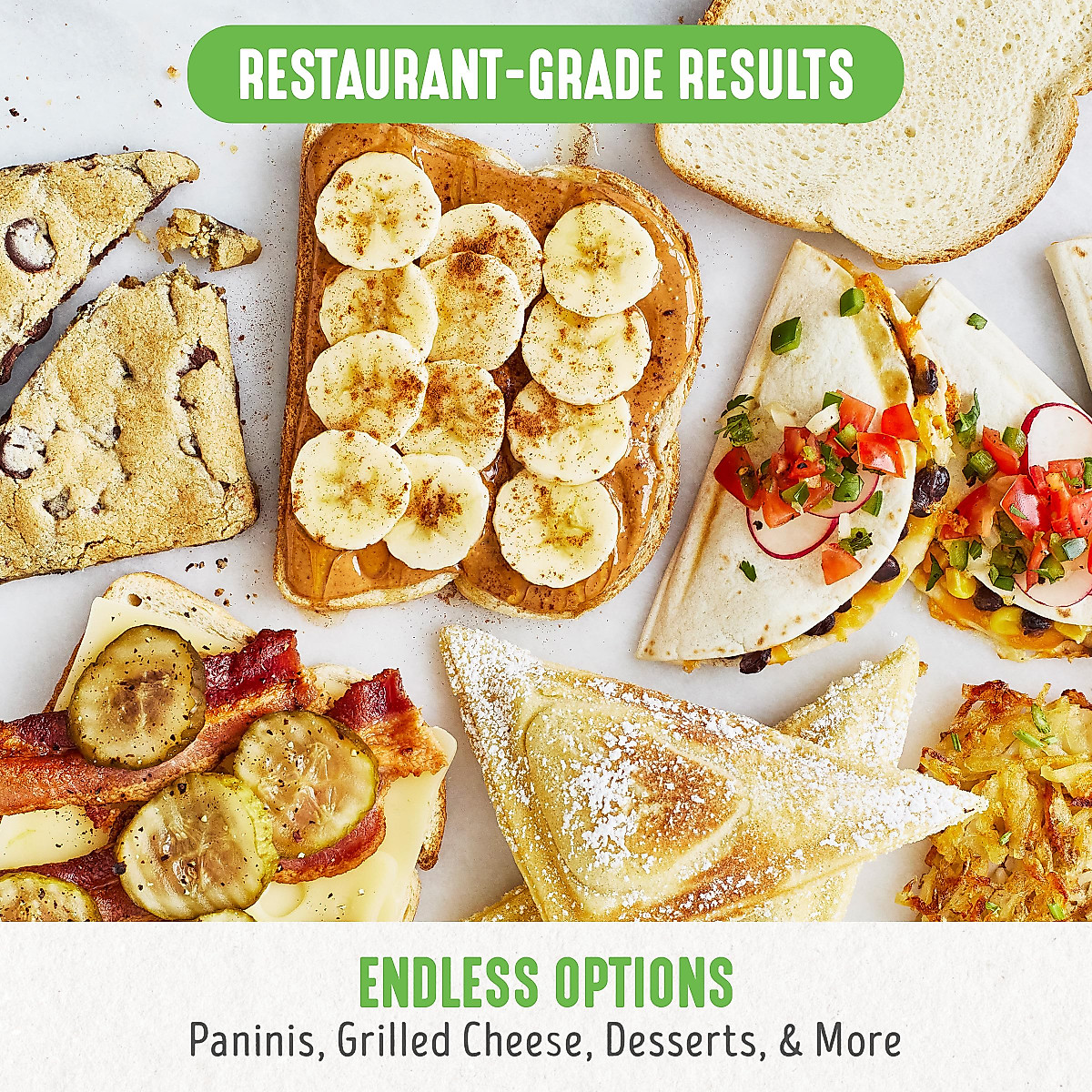 GreenLife Pro Electric Panini Press Grill and Sandwich Maker, Healthy Ceramic Nonstick Plates,Easy Indicator Light, PFAS-Free, Yellow