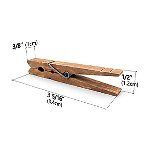LWR CRAFTS Wooden Large Clothespins 3-5/16" 8.4cm 30 Pieces Per Pack (Jacobean)