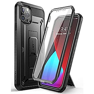 SUPCASE Unicorn Beetle Pro Series Case for iPhone 12 Pro Max (2020 Release) 6.7 Inch, Built-in Screen Protector Full-Body Rugged Holster Case(Black)