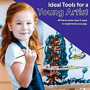 Crafts 4 All Acrylic Paint Brushes - Pack of 12 Professional, Wide and Fine Tip, Nylon Hair Artist Paintbrushes - Paintbrush Bulk Set for Watercolor, Canvas, Craft, Detail & Oil Painting