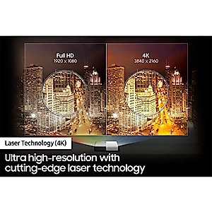 Samsung SP-LSP7T 120" The Premiere 4K Smart Laser Short-Throw Projector with an Additional 4 Year Coverage by Epic Protect (2021)