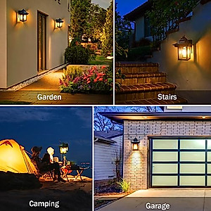 Solar Wall Lantern, Wirelss Motion Sensor Solar Light, IP65 Waterproof & 3 Modes with Solar Powered Wall Lights, Dusk to Dawn Exterior Solar Porch Lights for Patio, Garden, Camping (2 Pack)