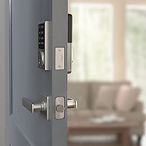 Amazon Basics Grade 3 Electronic Touchscreen Deadbolt Door Lock with Passage Lever - Satin Nickel