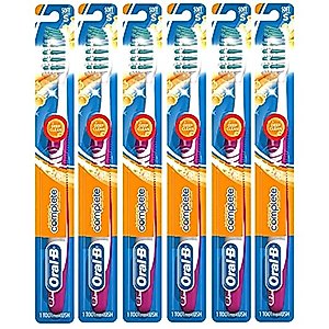Oral-B Complete Deep Clean Toothbrush, 35 Soft (Colors Vary) - Pack of 6