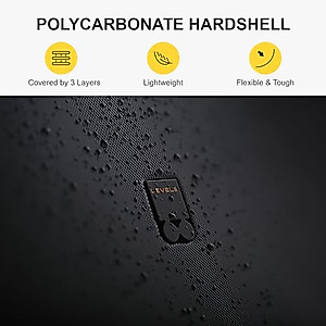 LEVEL8 Luggage Sets 3 Piece, 20 Inch 24 Inch 28 Inch Hardshell Suitcases, Lightweight Luminous Textured Large Luggage, Spinner Wheels Tsa Lock, 3-Piece Set (20/24/28), Black