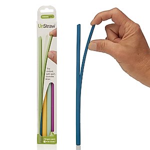 humangear UnStraw, 4-Pack | Reusable | Washable | BPA-Free, Light Blue/Yellow/Purple/Mint