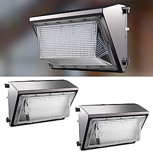 Lightdot 2Pack 200W LED Wall Pack Lights, 100-277v Dusk to Dawn with Photocell, 28000Lm 5000K Daylight IP65 Waterproof Wall Mount Outdoor Security Lighting Fixture, Energy Saving