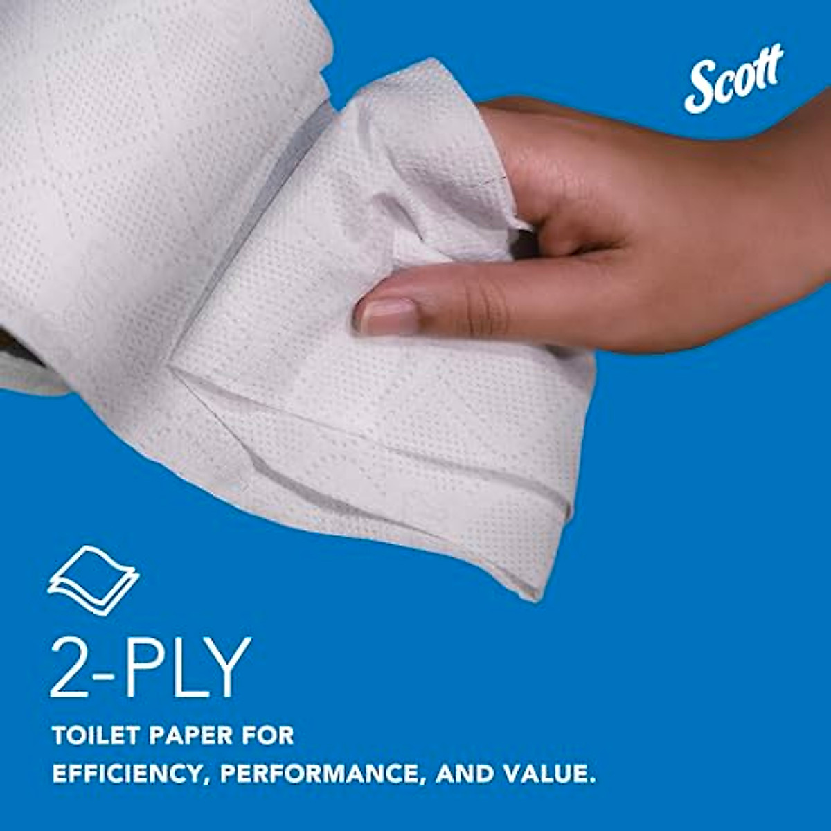 Scott® Professional 100% Recycled Fiber Standard Roll Bulk Toilet Paper (13217), 2-Ply, Elevated Design, White, Individually wrapped rolls (473 Sheets/Roll, 80 Rolls/Case, 37,840 Sheets/Case)