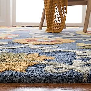 SAFAVIEH Blossom Collection 5' x 8' Navy/Multi BLM401N Handmade Floral Premium Wool Living Room Dining Bedroom Area Rug