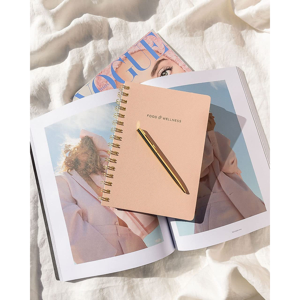 Kunitsa Co. Food and Exercise Journal for Women. Track Meals, Nutrition and Weight Loss - 90 days (Pink) 8.5″ x 6″