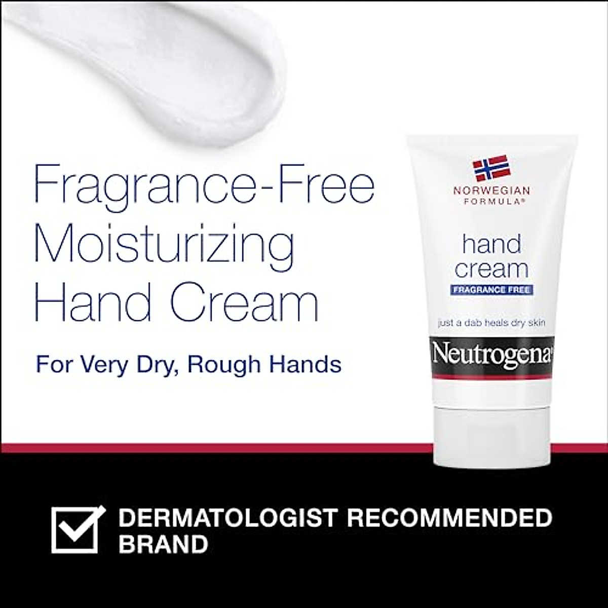 Neutrogena Norwegian Formula Moisturizing Hand Cream Formulated with Glycerin for Dry, Rough Hands, Fragrance-Free Intensive Hand Lotion, 2 oz, Pack of 6