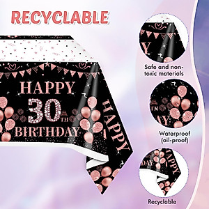 41PCS 30th Birthday Decorations for Women Black and Rose Gold 1995 Birthday Supplies Include Happy 30th Birthday Plates Napkins Tablecloths 30th birthday themes For Girls Women