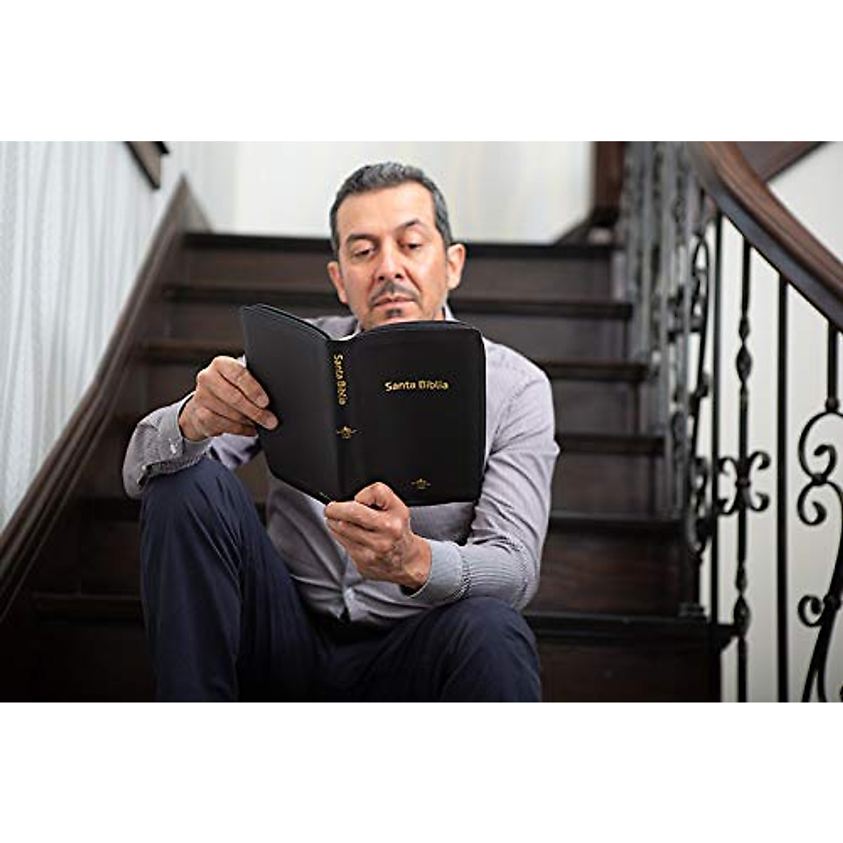 RVR60, Santa Biblia, Letra Grande, Tamaño Compacto, Leathersoft, Negro, Palabras de Jesús en Rojo (Spanish Edition)