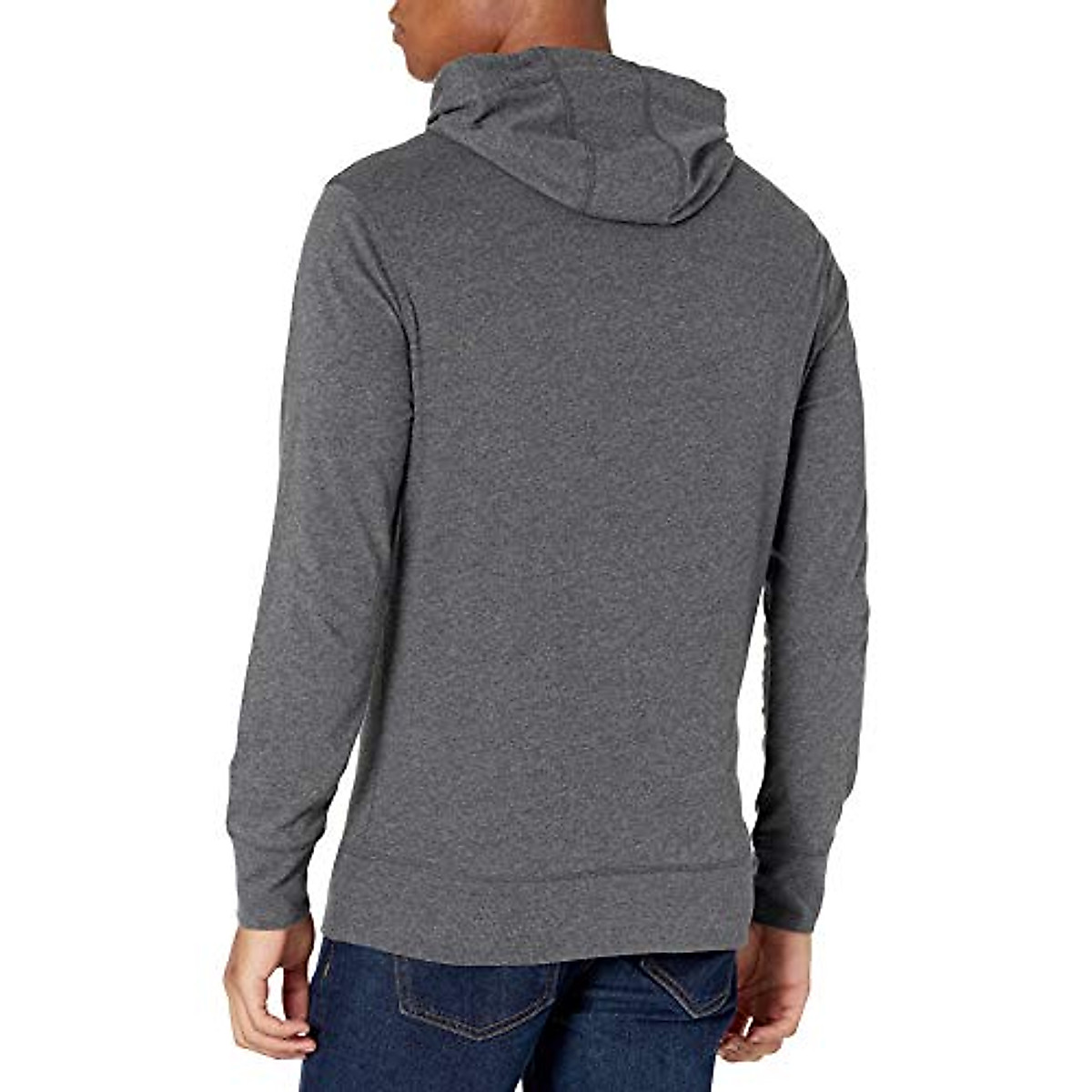Amazon Essentials Men's Lightweight Jersey Pullover Hoodie, Charcoal Heather, Large
