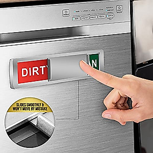 Dishwasher Magnet, Clean Dirty Sign Indicator for Dishwasher Easy to Read and Strong Slide for Changing Signs, Sleek and Convenient Design, Heavy Duty Magnet with Optional Stickers