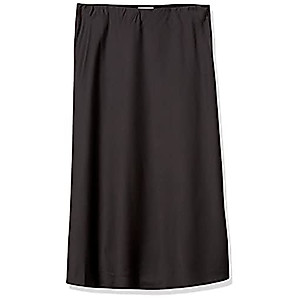 The Drop Women's Maya Silky Slip Skirt Skirt, Black, XXL