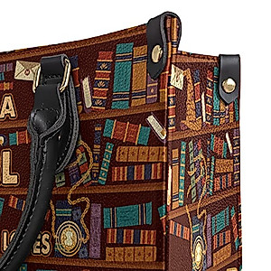 64HYDRO Book Lovers Purses for Women, Shoulder Bag, Handbags for Women, Reading Book, Librarian Gifts, Valentines Day Gifts for Her, Gifts for Sisters, Daughter, Mom, Friends - Travel Work Leather Bag