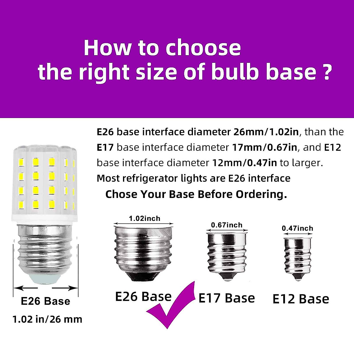LIENNGKE LED KEI D34L Refrigerator AC 100-265v 3.5w Light Bulb Replacement E26 40W Halogen Equivalent Daylight White 6000K 500Lm Medium Screw Base Corn T10 Pack of 2