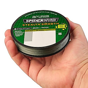 SpiderWire Stealth® Smooth Superline, Moss Green, 30lb | 13.6kg, 125yd | 114m Braided Fishing Line, Suitable for Freshwater Environments
