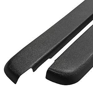 Wade 72-00711 Truck Bed Rail Caps Black Ribbed Finish without Stake Holes for 1999-2004 Toyota Tacoma (Set of 2)