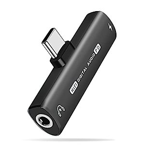 USB C to 3.5mm Audio Headphone Adapter and Charger, 2 in 1 USB C Headphone Jack HiFi DAC with 27W Fast Charging Dongle Adapter Compatible with Galaxy S23 Ultra/S22+/A53/Note 20, Pixel 7/7Pro/6/6Pro/5