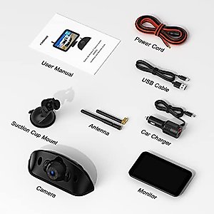 Fookoo Upgraded 1080P Wireless RV Backup Camera, 5" Full/Split Screen Recording Monitor, Rear-View Camera Adapted to Pre-Wired Mount, Digital Signal for RV Truck Trailer Camper (DW5)