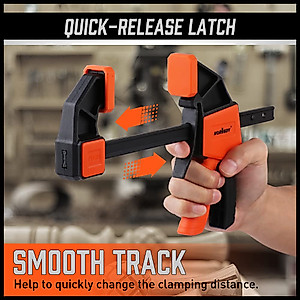 HORUSDY 8-Pack Bar Clamps for Woodworking, 12" and 6" Bar Clamps, Wood Working Clamps Sets, Quick Clamps F Clamp with 150 LBS Load Limit (8-Pack Wood Clamps)