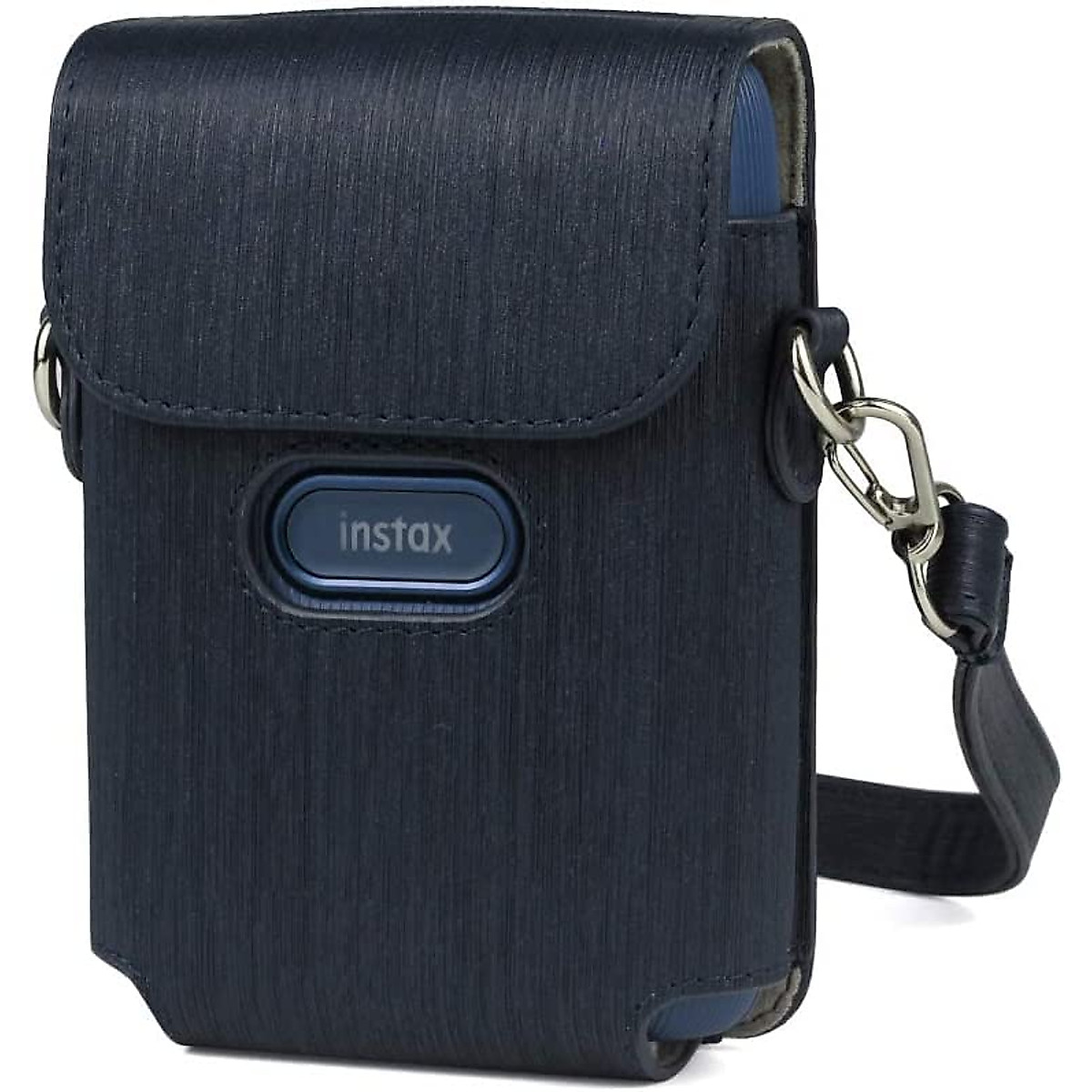 Fujifilm Instax Mini Link 2 Smartphone Printer Space Blue + Fuji Film Value Pack (20 Sheets)+ Shutter Accessories Bundle, Incl. Protective Case, 60 Sticker Frames, USB Cable