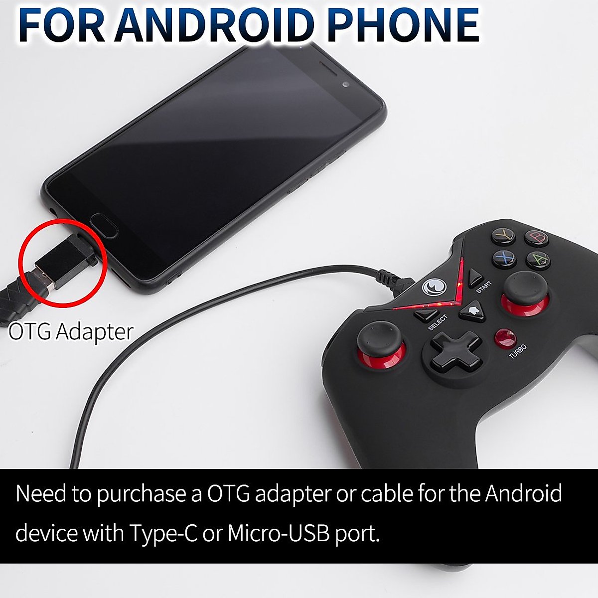 IFYOO V-one Wired USB Gaming Controller Gamepad Joystick for PC (Windows XP/7/8/10/11) & Steam & Android & PS3 - Red