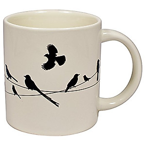 Birds on a Wire Heat Changing Mug - Add Coffee and Colorful Birds Appear