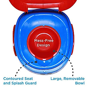 Disney's Mickey Mouse "Fun Starts Here" 3-in-1 Potty Training System for Toilet Training Kids, Multi-Stage Potty Training - Floor Potty, Detachable Potty Ring, Step Stool|Toilet Seat for Kids&Toddlers