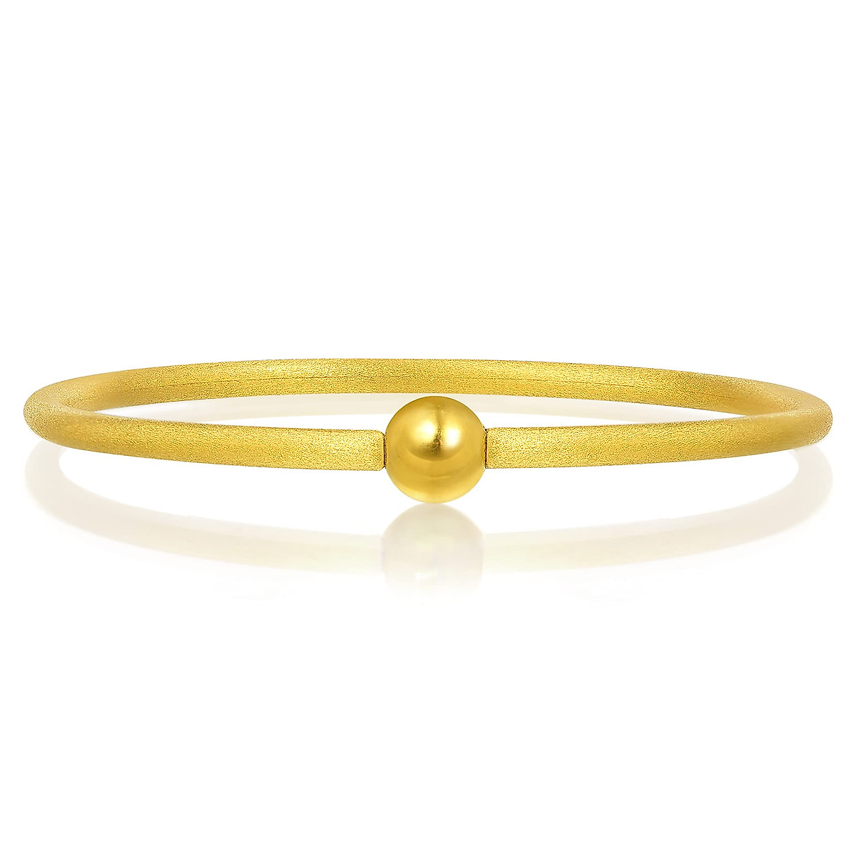 CHOW SANG SANG 999.9 24K Gold Price-by-Weight Gold Matte-Finished Bangle for Women 90343K (Approx. 0.31tael (~11.6g), 6 (Wrist Size:14-15 CM))