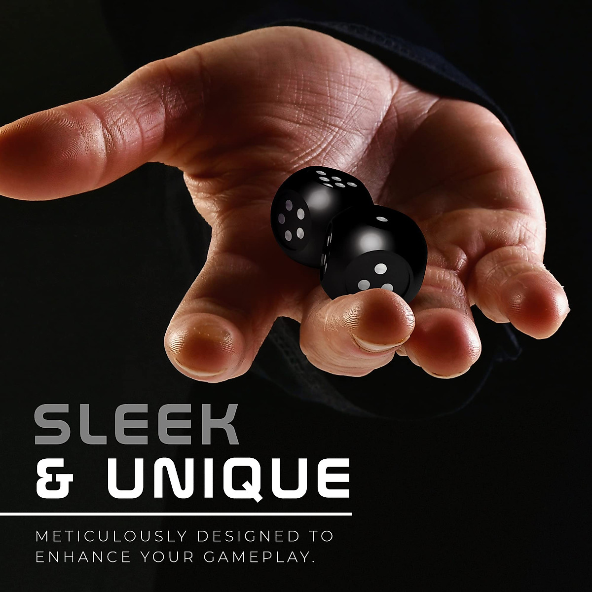 AKO DICE II - Aluminum D6 dice - Large Heavy Metal D6 Dice Set - Solid 16mm Dice with Extra Rounded Corner for a Better roll -Custom Metal dice Version 2 by AKO Dice (Black)