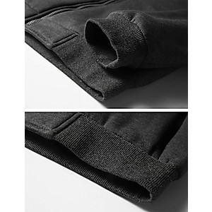 Gihuo Men's Winter Sherpa Lined Hoodie Zip Up Sweatshirt Heavyweight Warm Fleece Jacket with Pockets (Dark Grey, Large)