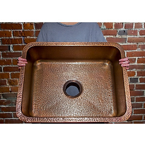 Sinkology Orwell Copper 23" Single Bowl Undermount Kitchen Sink Kit with Bottom Grid and Drains