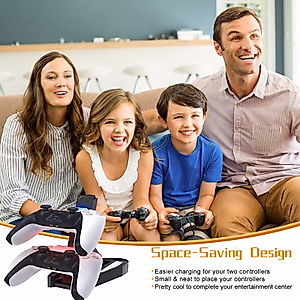 PS5 Controller Charging Station, Dual USB Type-C Fast Charging with LED Indicator, PS5 Charging Station Dock Stand for Sony, Playstation 5 DualSense Controller, with Safety Chip Protection