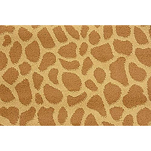 Unique Loom Wildlife Collection Animal Inspired with Giraffe Print Design Area Rug, 3 ft 3 in x 5 ft 3 in, Yellow/Light Brown