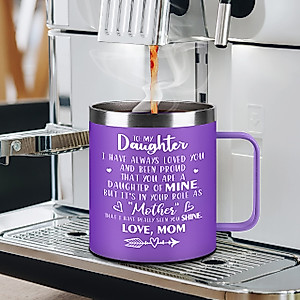 Hexagram Christmas Gifts for Daughter 14oz Mug, Daughter Gift from Mom, Gifts for Daughters from Mothers, Daughter Gifts, First Christmas Gifts for Daughter, To My Daughter, 18/8 Stainless Steel