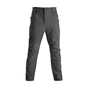 HAN·WILD Men's Tactical Pants Hiking Cargo Pant Lightweight Tear-Resistant Outdoor Combat Military Trousers Gray
