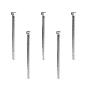Yinpecly M8 Hex Bolt M8-1.25 x 130mm UNC Hex Head Screw Bolts 304 Stainless Steel Fully Threaded Hex Tap Bolts 5pcs